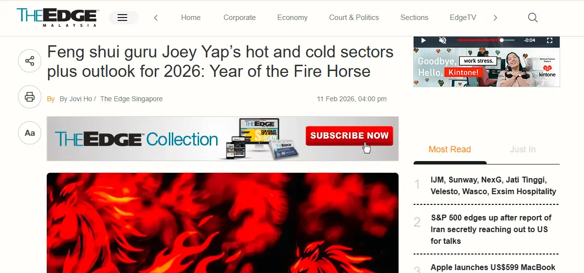 In The News: Feng shui guru Joey Yap’s hot and cold sectors plus ...